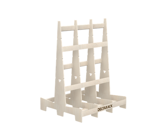 Modulare Transportgestellen und Glasböcke aus Holz | Deltarack